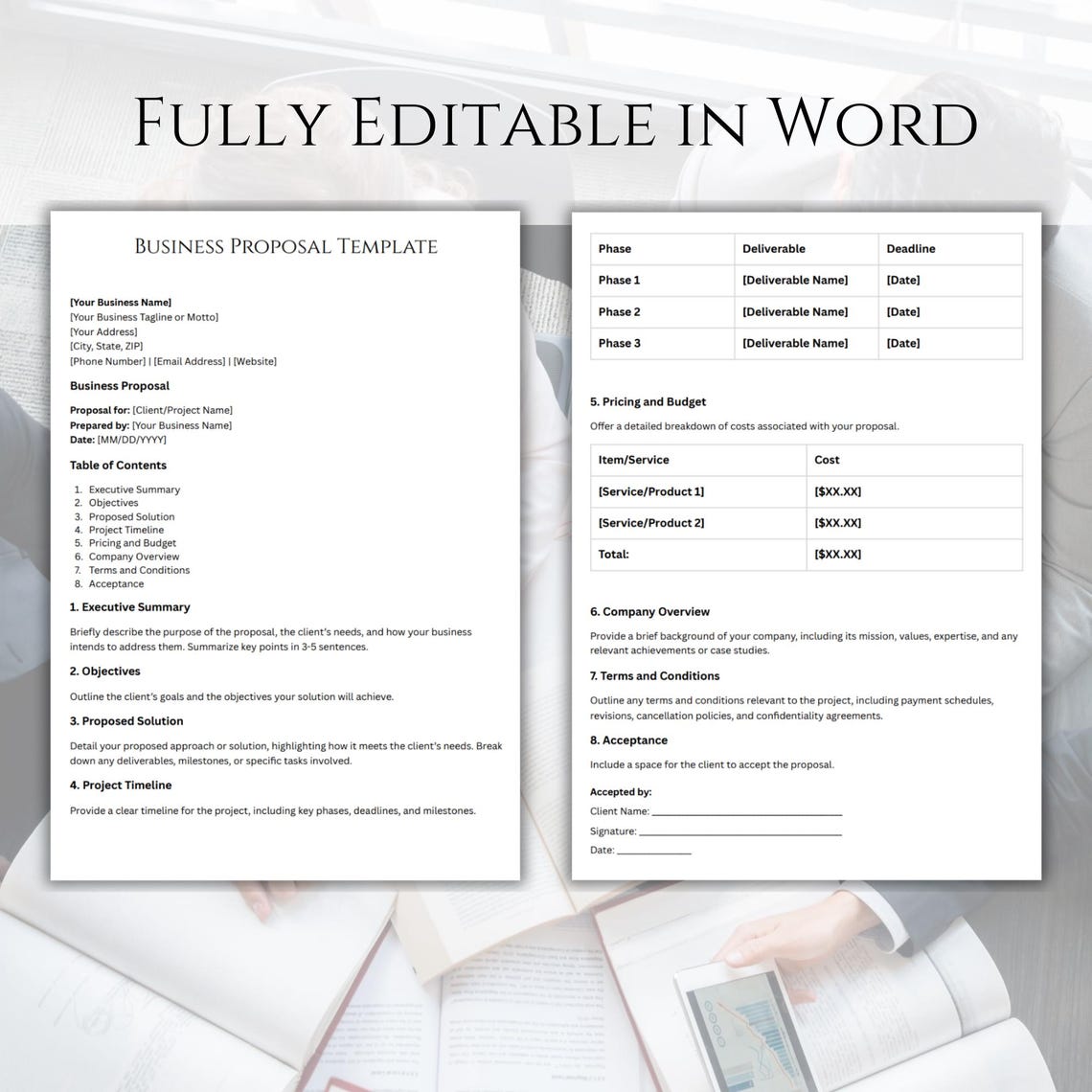 Business Proposal Template, Professional Proposal Template, Easy-to-use ...