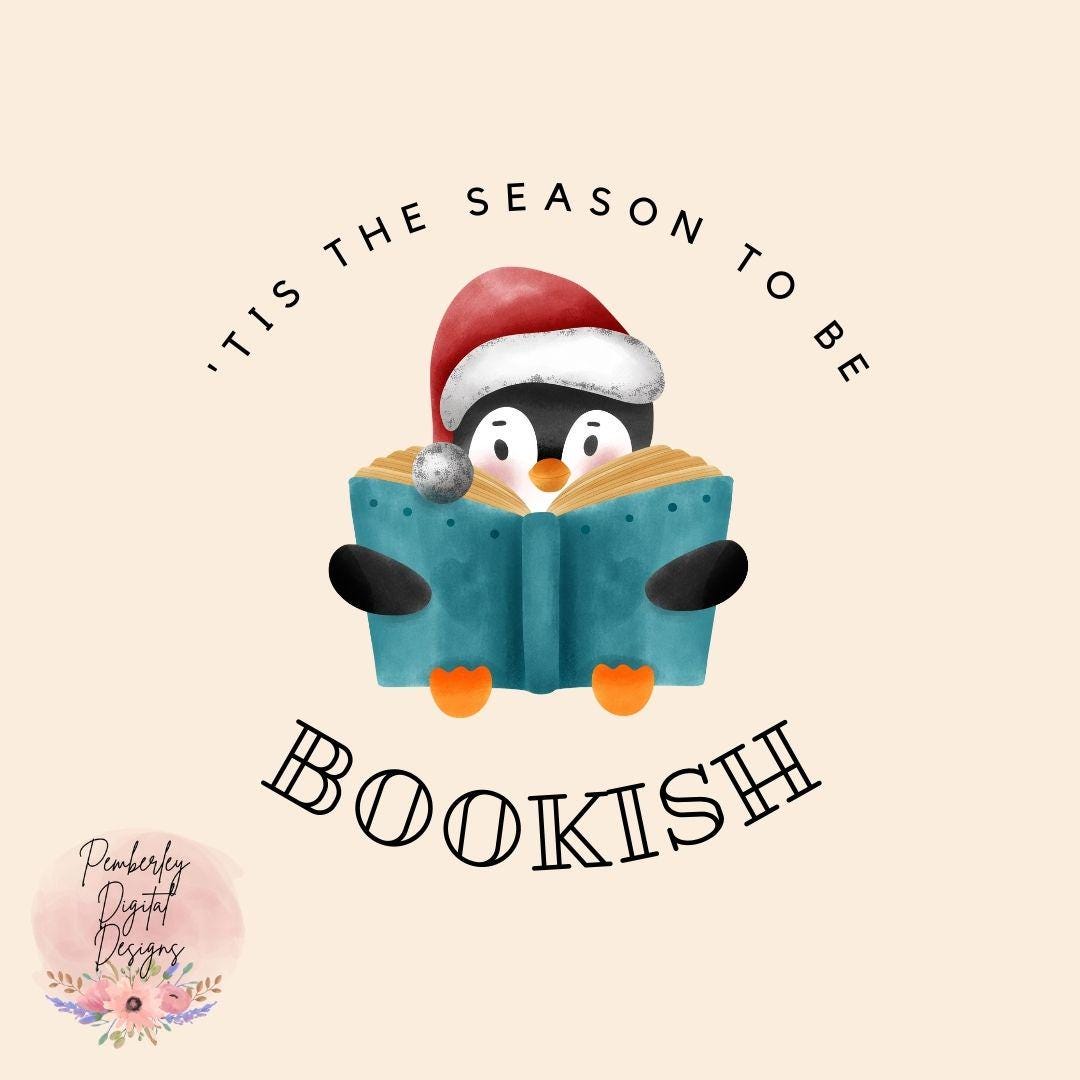 Tis the Season to Be Bookish PNG, Book Lover Holiday Clipart, Christmas ...