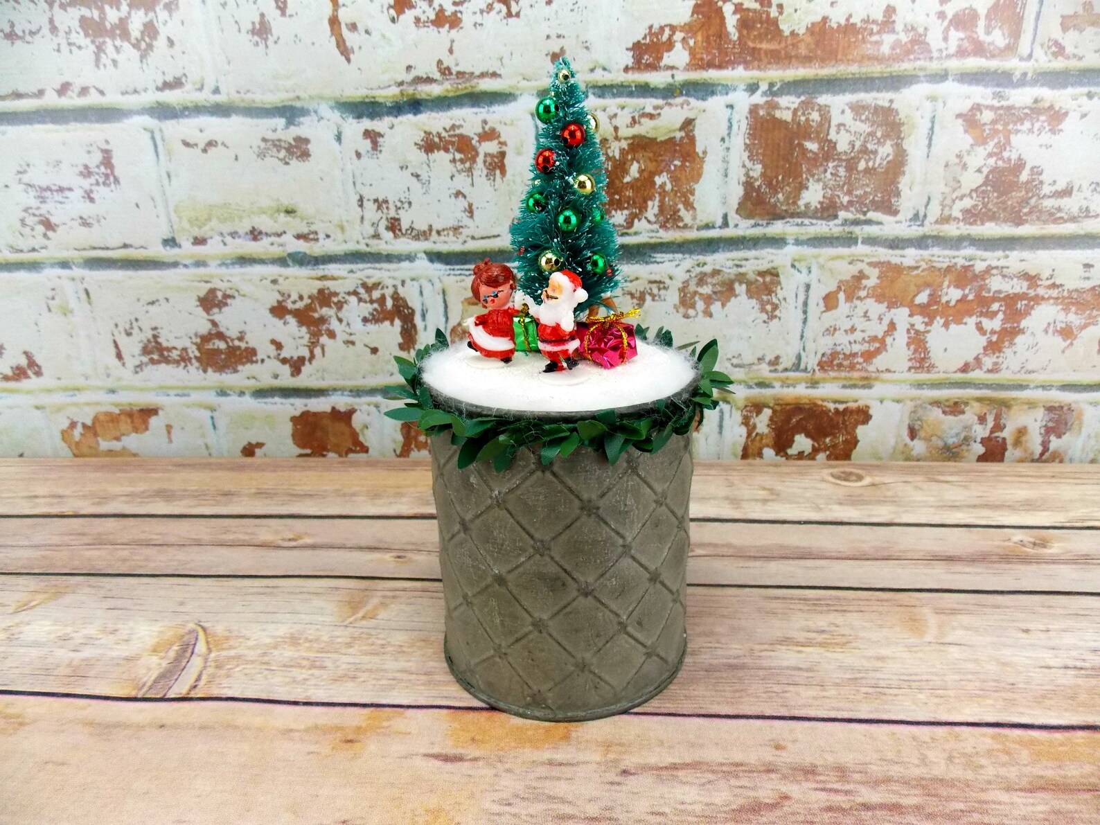 Santa and Mrs. Claus Reindeer Vintage Style Christmas | Etsy