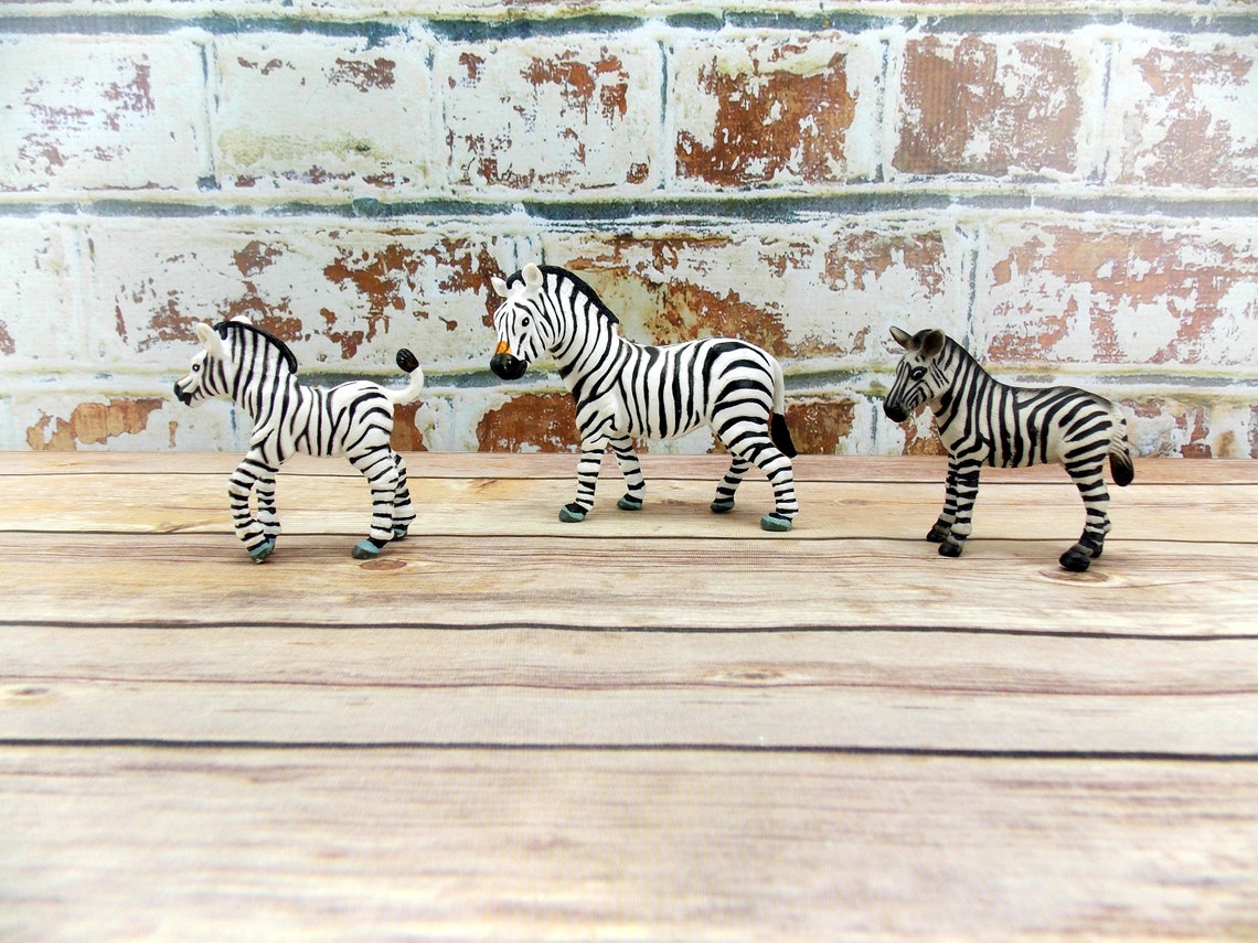 Vintage Plastic Zebras 1996 Safari Ltd Zebras Toy Zebras | Etsy