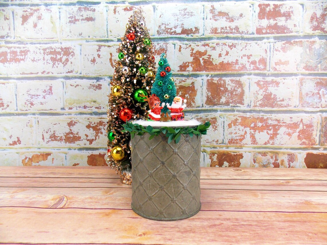 Santa and Mrs. Claus Reindeer Vintage Style Christmas - Etsy