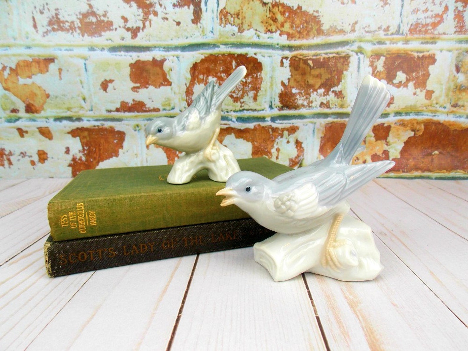 Bird Figurines Vintage Blue Bird Figurines Ceramic Birds | Etsy