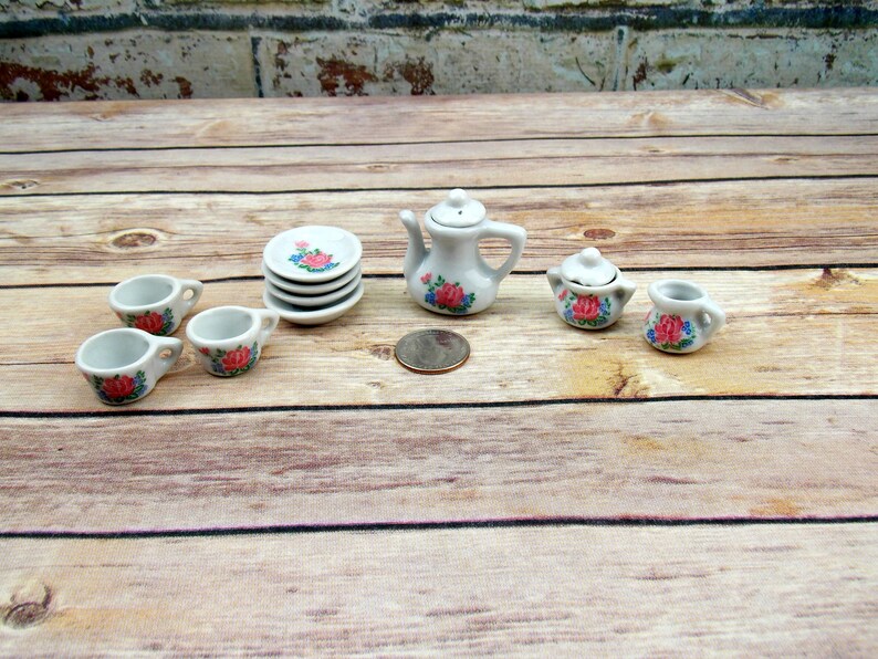 Miniature Tea Set Doll Tea Set Floral Miniature Tea Set - Etsy