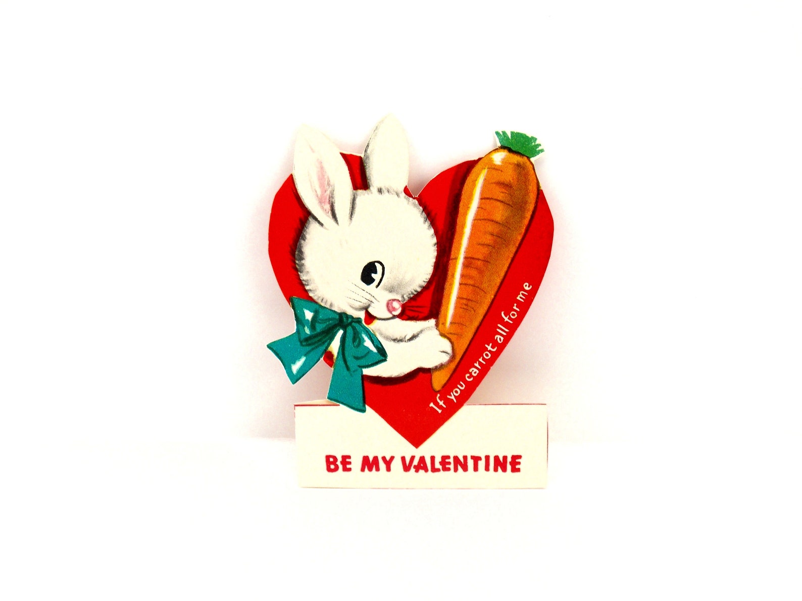Vintage Original Valentine Cards Valentine Rabbits Vintage - Etsy