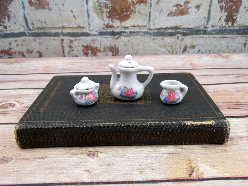 Miniature Tea Set Doll Tea Set Floral Miniature Tea Set | Etsy