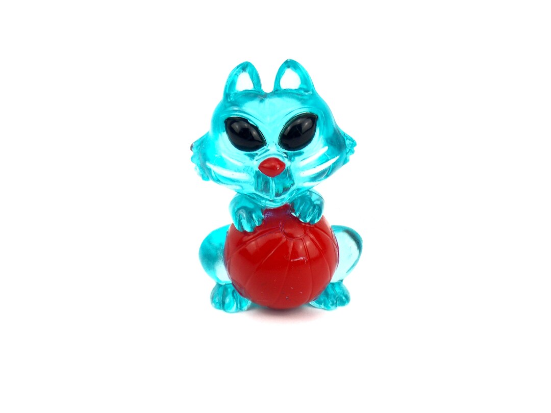 Alien Cat Figurine, Blue Translucent Alien Cat, Cat Figurine, Vintage ...