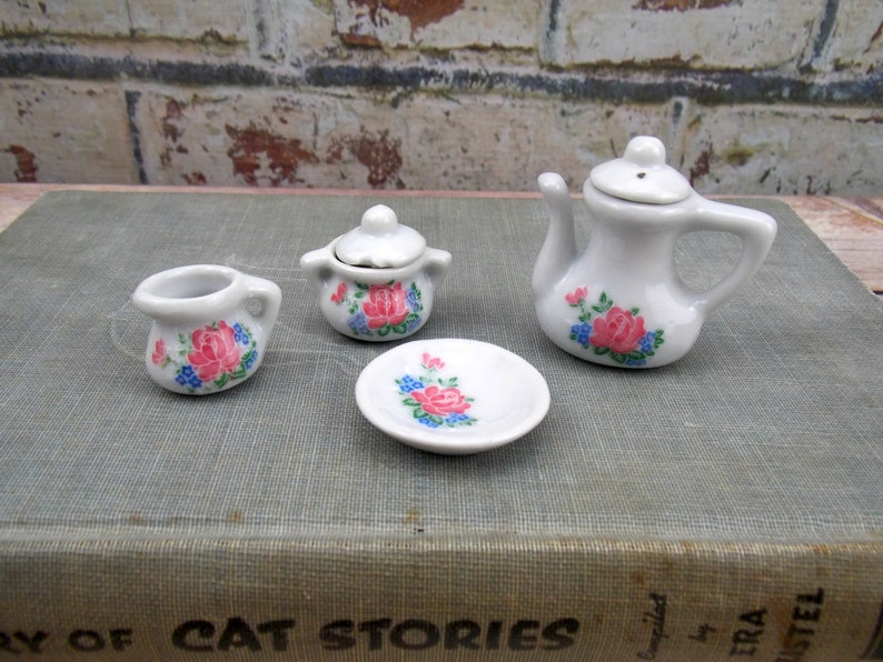 Miniature Tea Set Doll Tea Set Floral Miniature Tea Set - Etsy