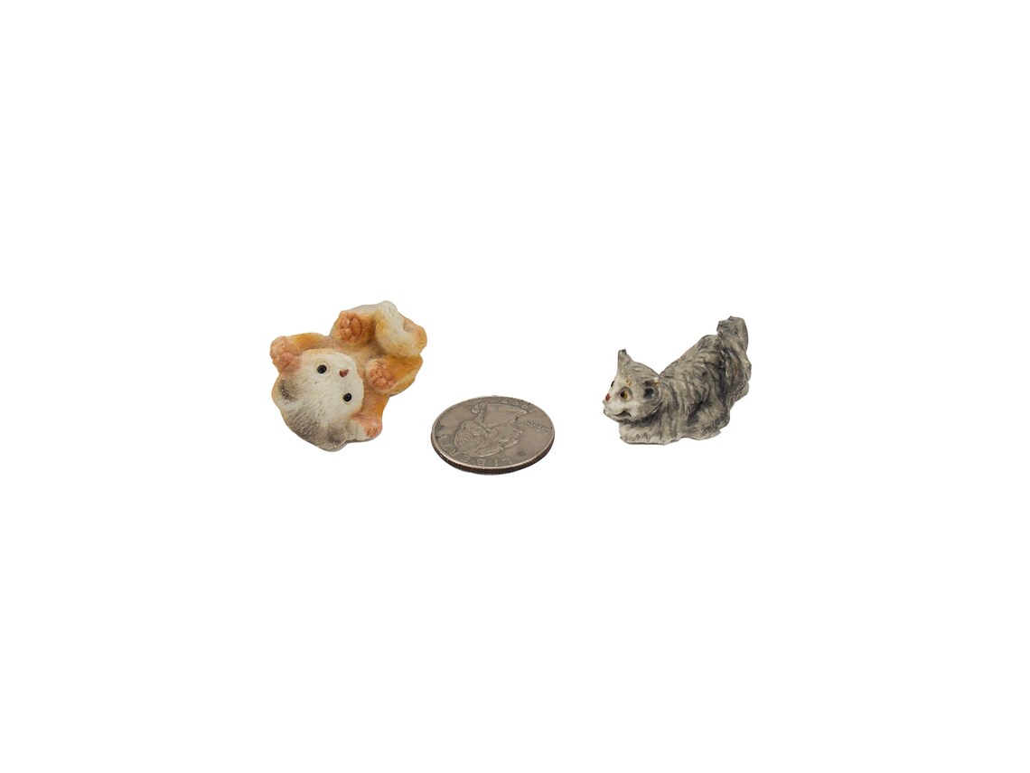 Vintage Miniature Resin Cat Figurines - Etsy
