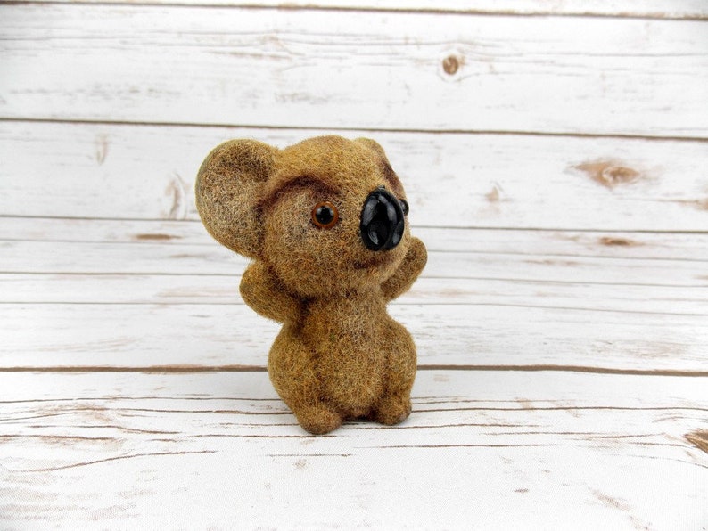 Koala Bear Fuzzy Koala Bear Koala Bear Figurine Flocked | Etsy