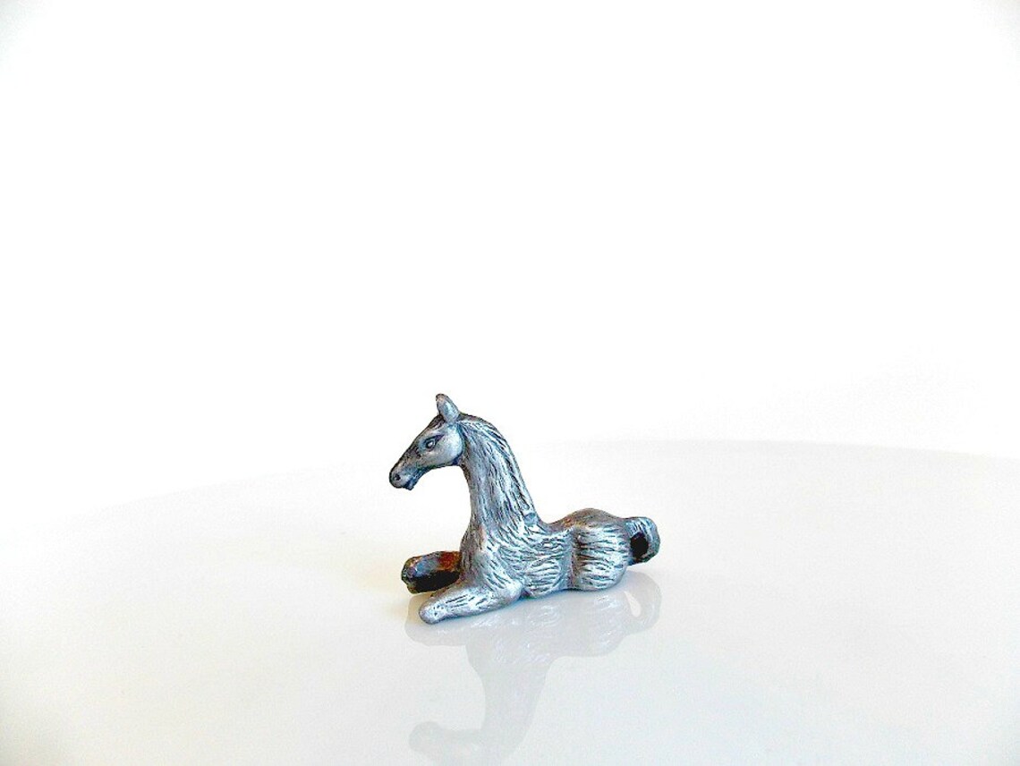 Pewter Metal Horse Miniature Horse Figurine Thoroughbred - Etsy