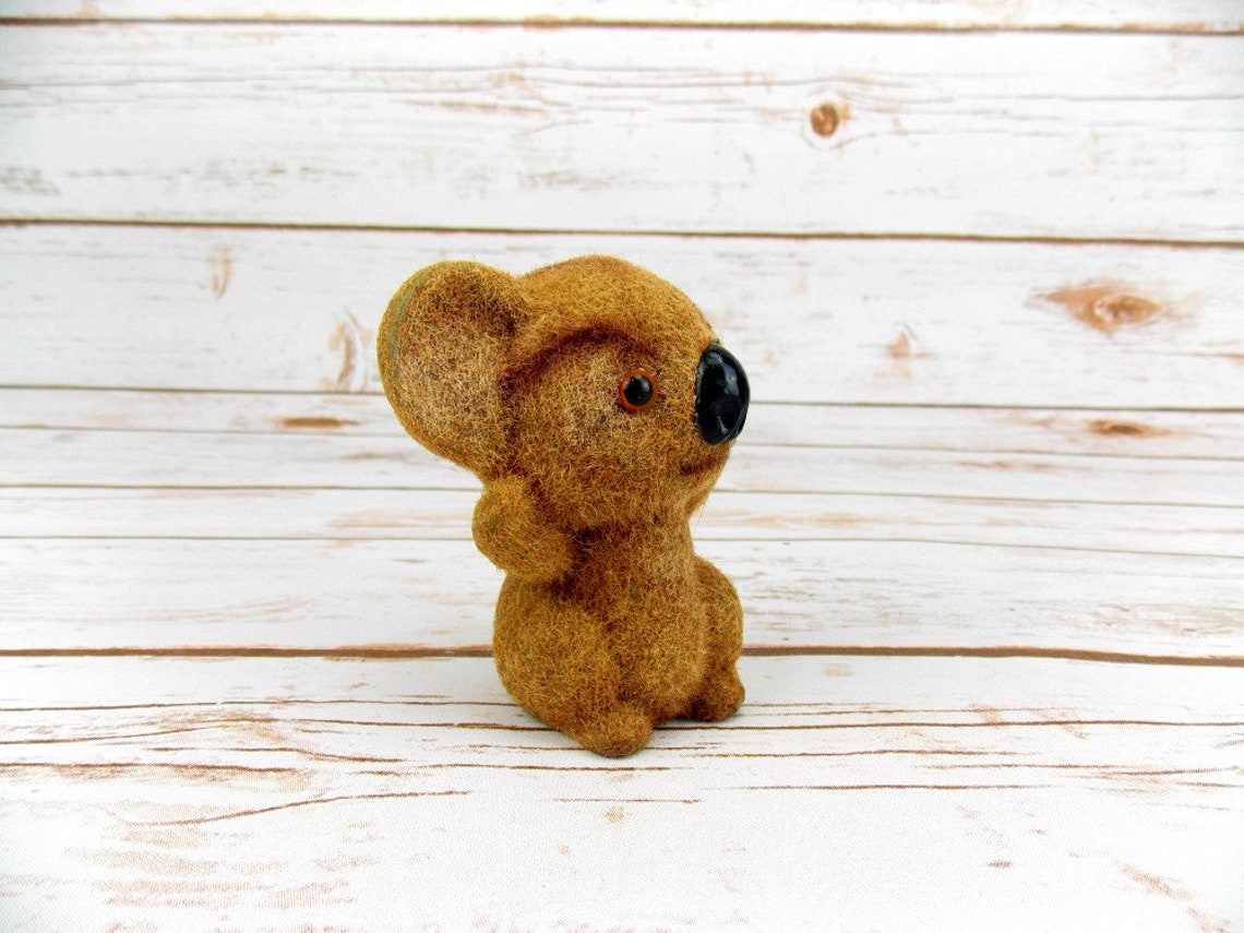 Koala Bear Fuzzy Koala Bear Koala Bear Figurine Flocked - Etsy