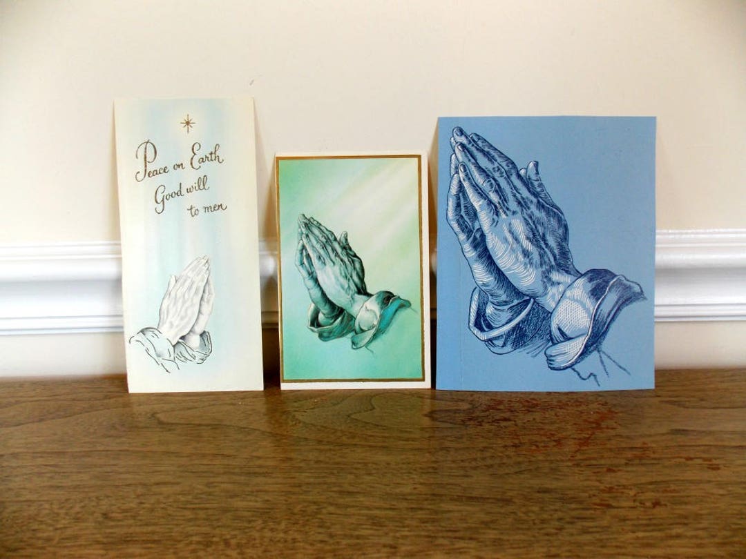 Praying Hands Cards, Vintage Cards, Christmas Cards, Supplies, Craft ...
