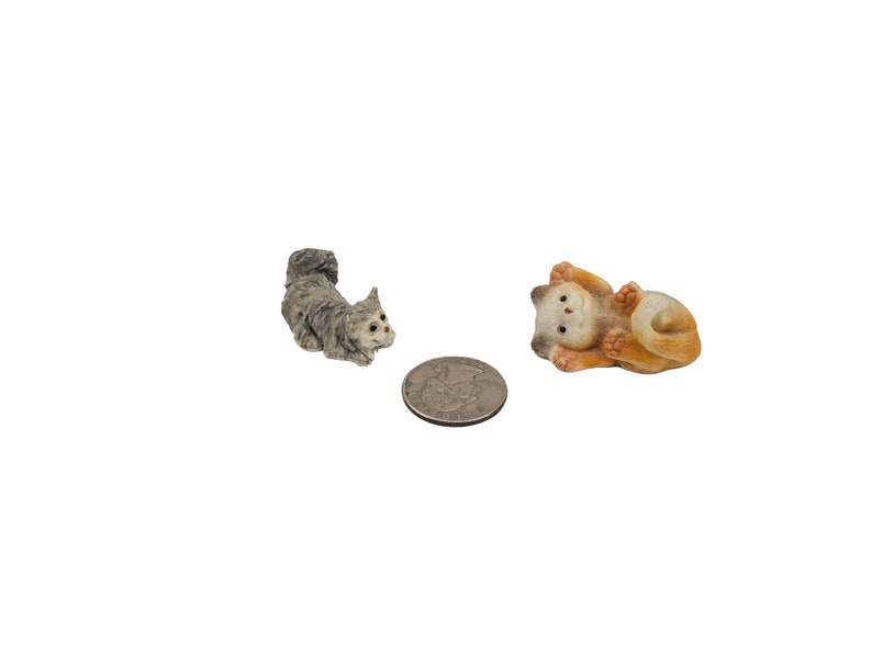 Vintage Miniature Resin Cat Figurines - Etsy