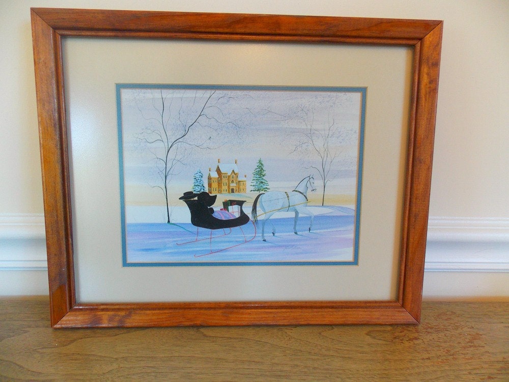 Vintage Horse Carriage Print Artwork Framed Art Folk Art | Etsy