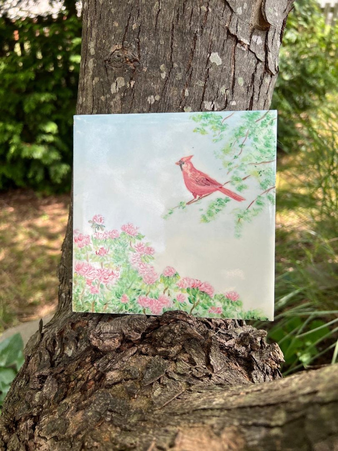 Vintage Cardinal Tile, Handpainted Cardinal Tile, Bird Tile - Etsy