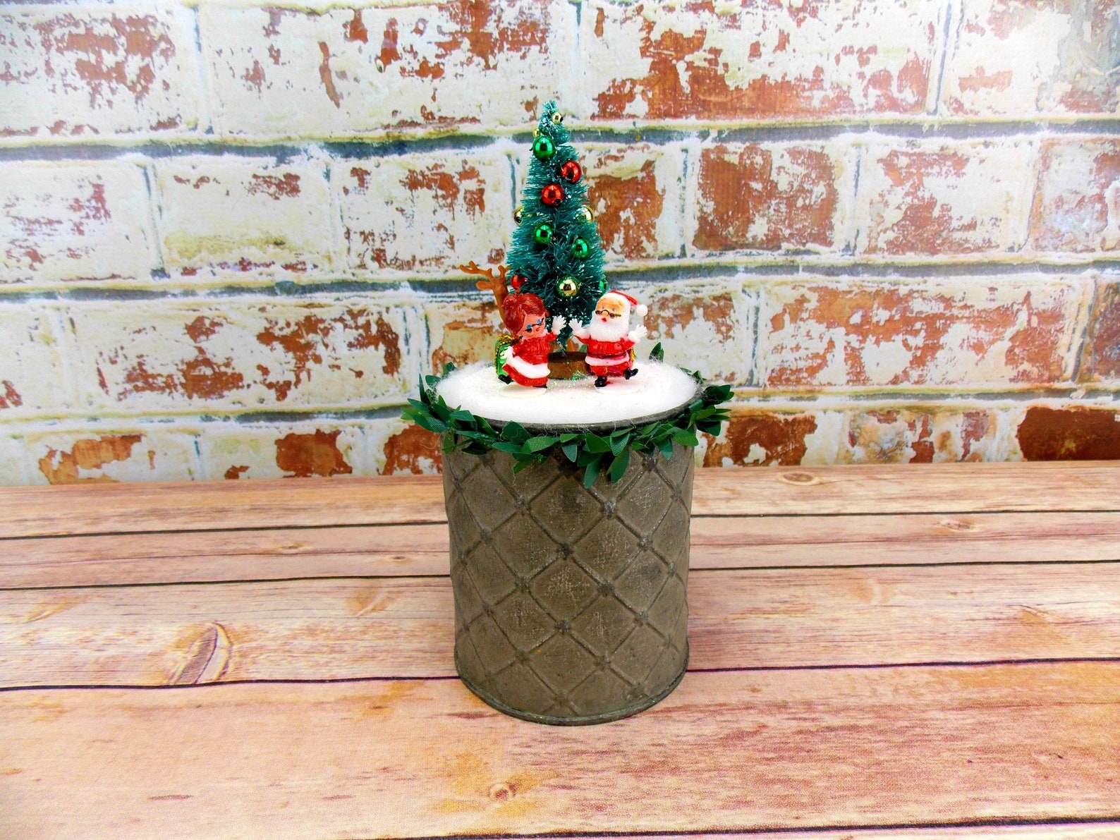 Santa and Mrs. Claus Reindeer Vintage Style Christmas - Etsy