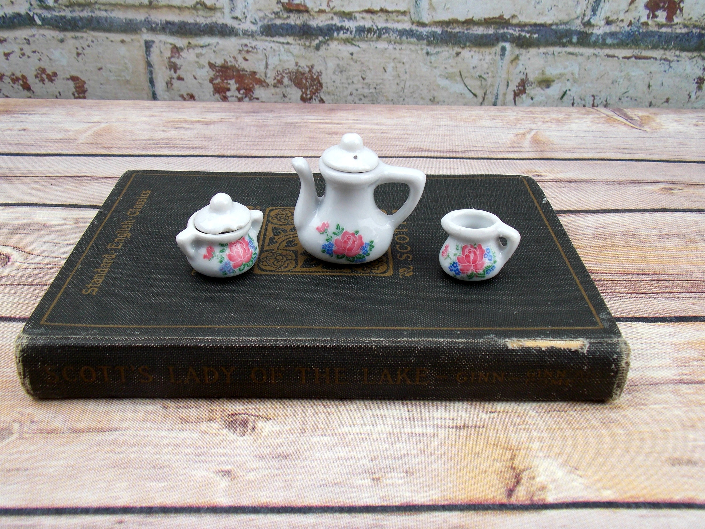 Miniature Tea Set Doll Tea Set Floral Miniature Tea Set | Etsy