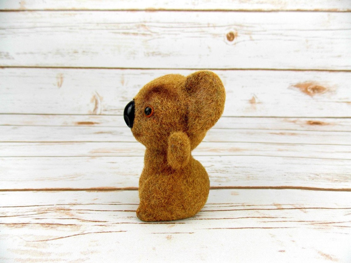 Koala Bear Fuzzy Koala Bear Koala Bear Figurine Flocked - Etsy