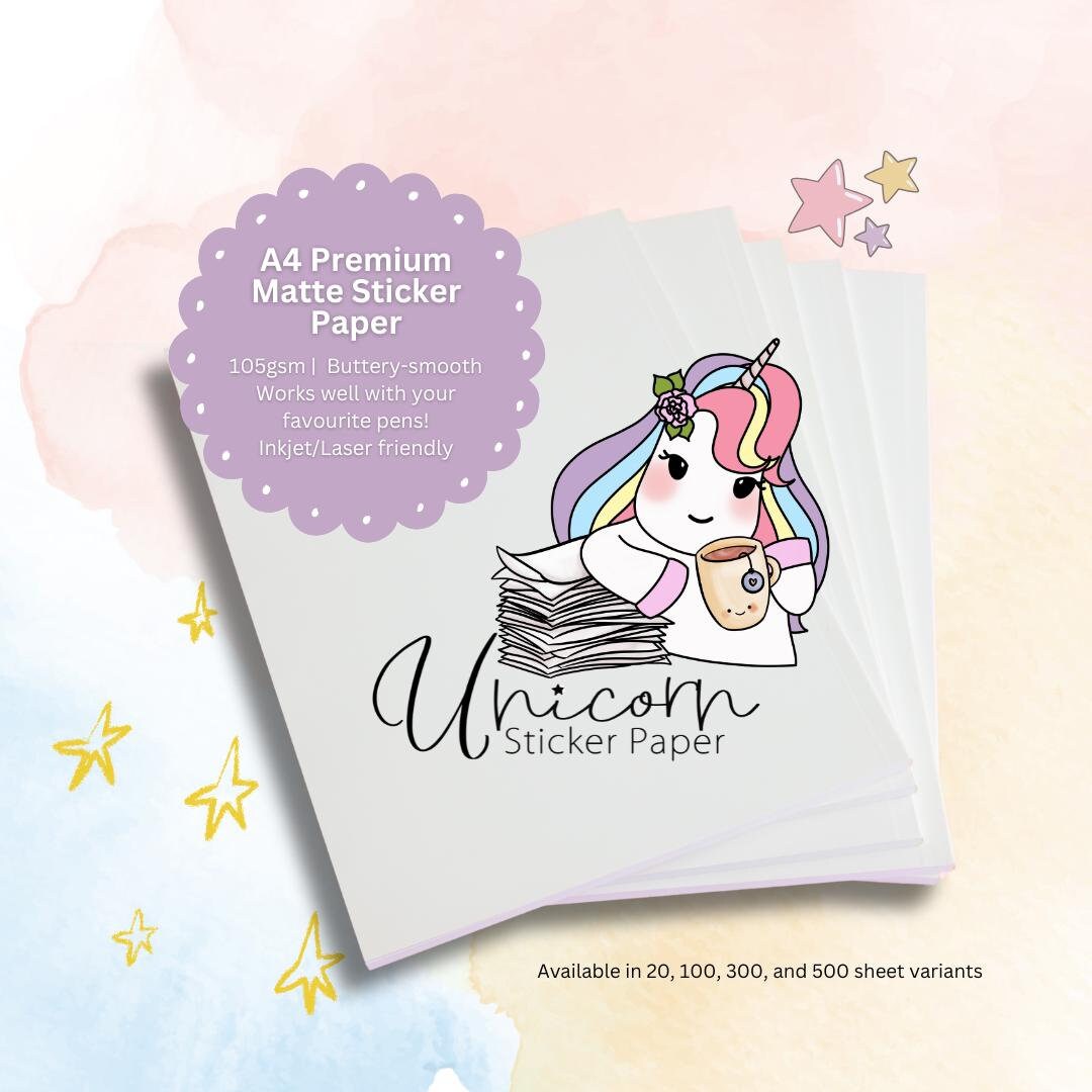 Unicorn Sticker Paper | 500 Sheets | Premium Sticker Paper for Planner ...