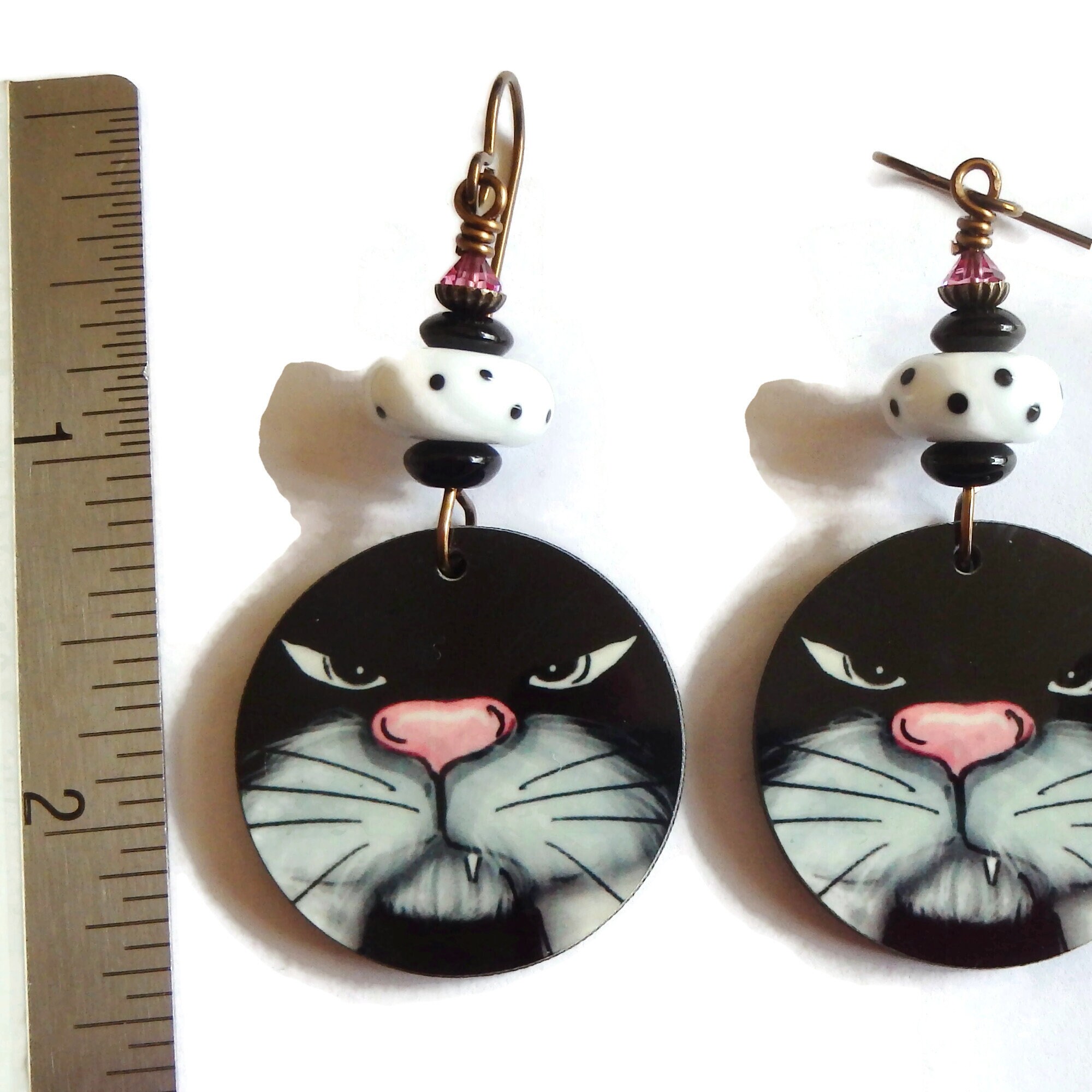 Cat Earrings/ Sublimated Images on Wood Earrings Cat/ Grumpy Cat ...