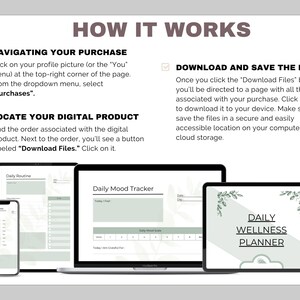 Daily Wellness Planner Printable PDF Routine Fitness Habit Mood Tracker ...