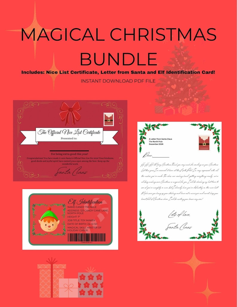 Magical Bundle Digital Download Letter From Santa, Elf Identification ...