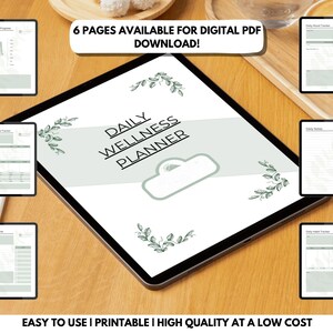 Daily Wellness Planner Printable PDF Routine Fitness Habit Mood Tracker ...