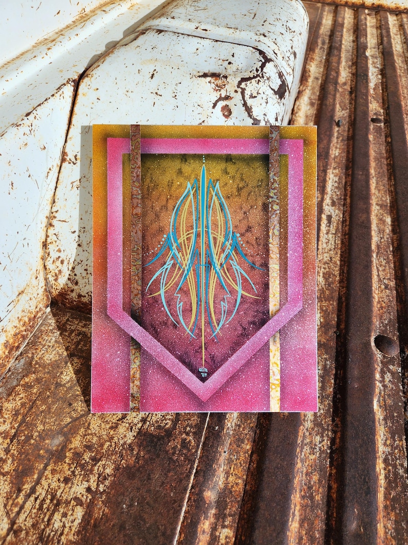 Garage Art With Pinstriping, Hand Painted Wall Art for Mancave, Gift ...