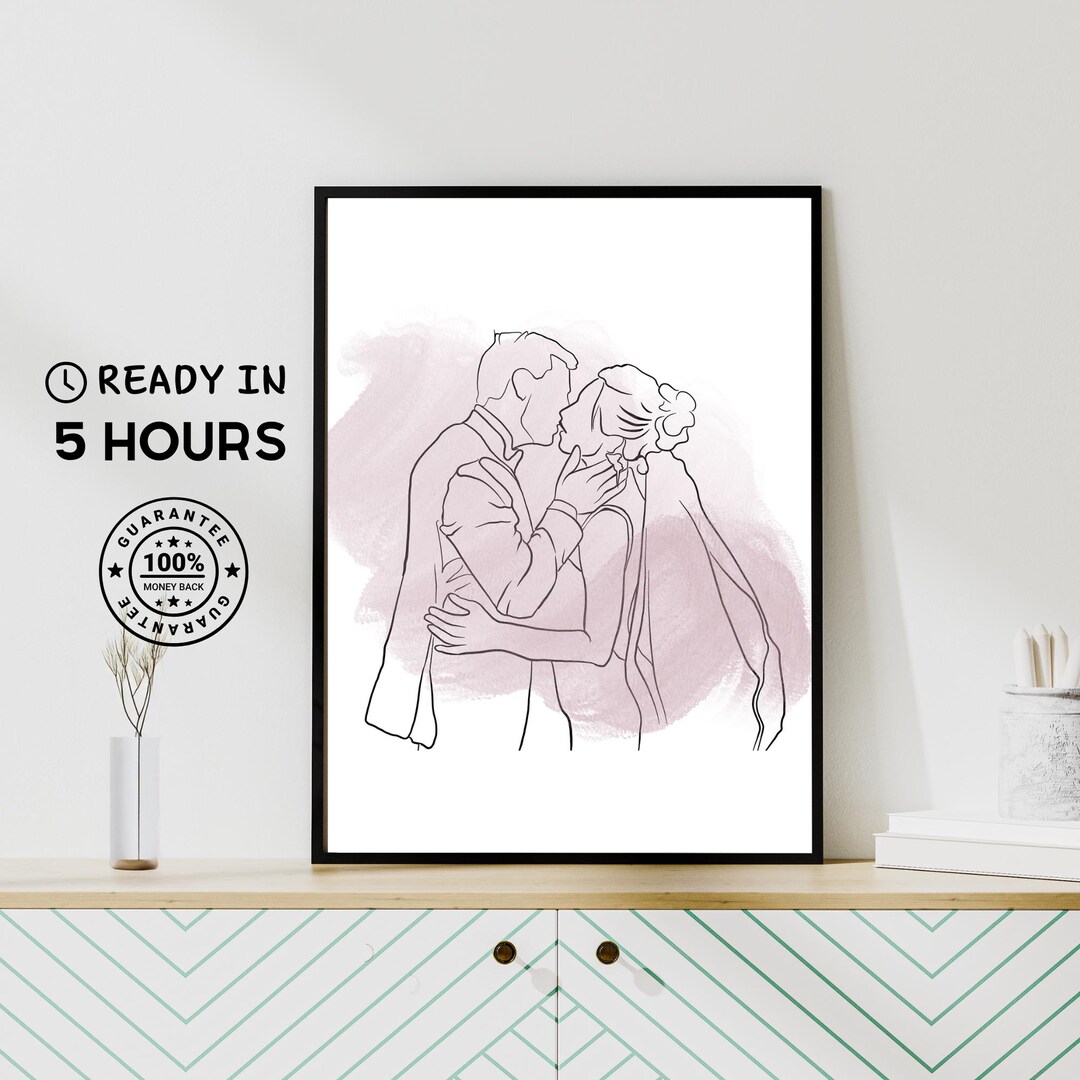 Custom One Line Drawing, Wedding Gift, Couple Gift, Minimalist Drawing ...