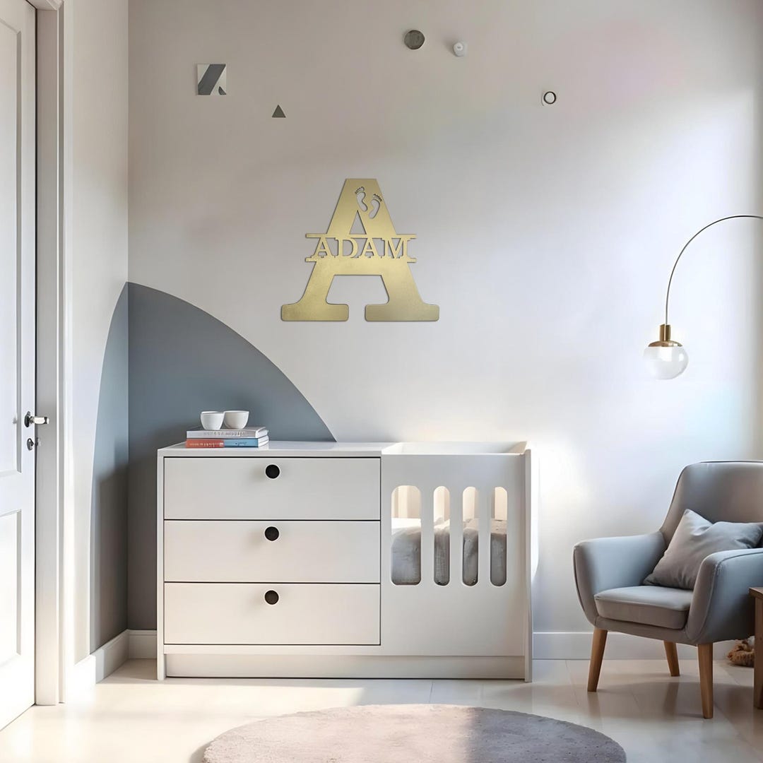 Inital Name Sign, Wooden Letter Sign, Wooden Wall Name, Personalized ...