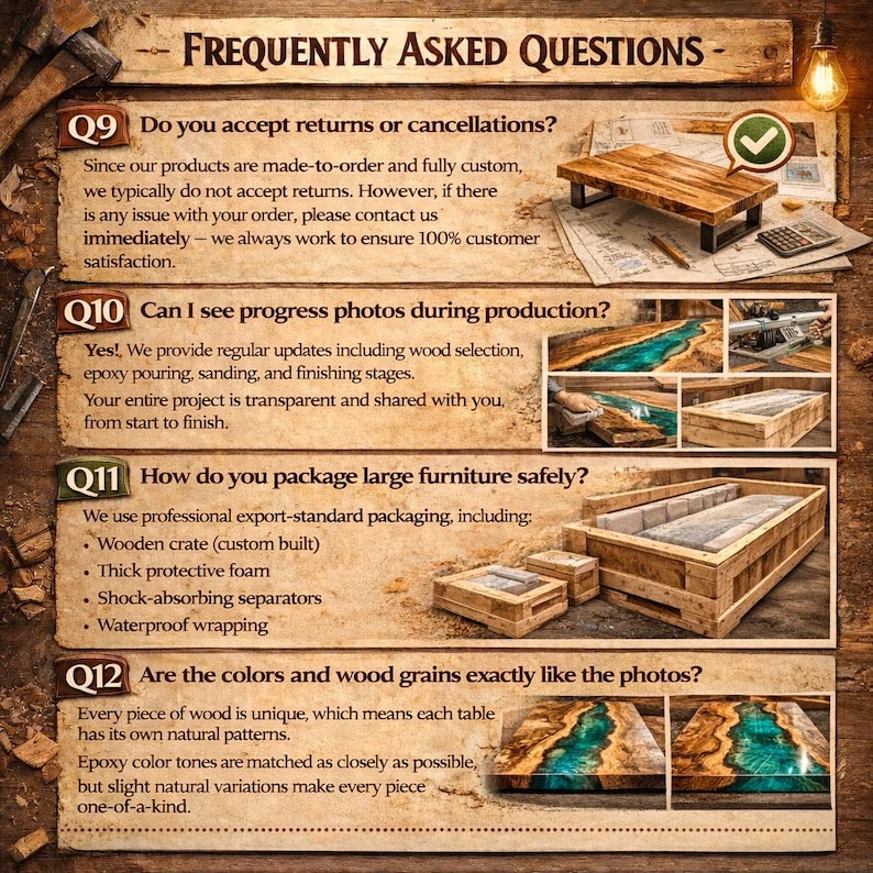 Handmade Walnut Epoxy River Dining Table, Handmade Live Edge Table With ...