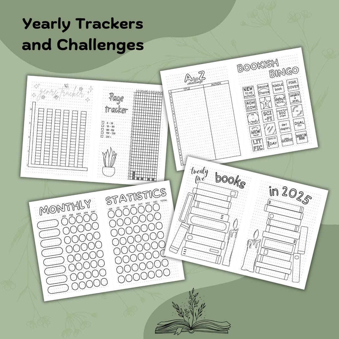 50 Book Printable Reading Journal, Colouring/coloring Reading Journal ...