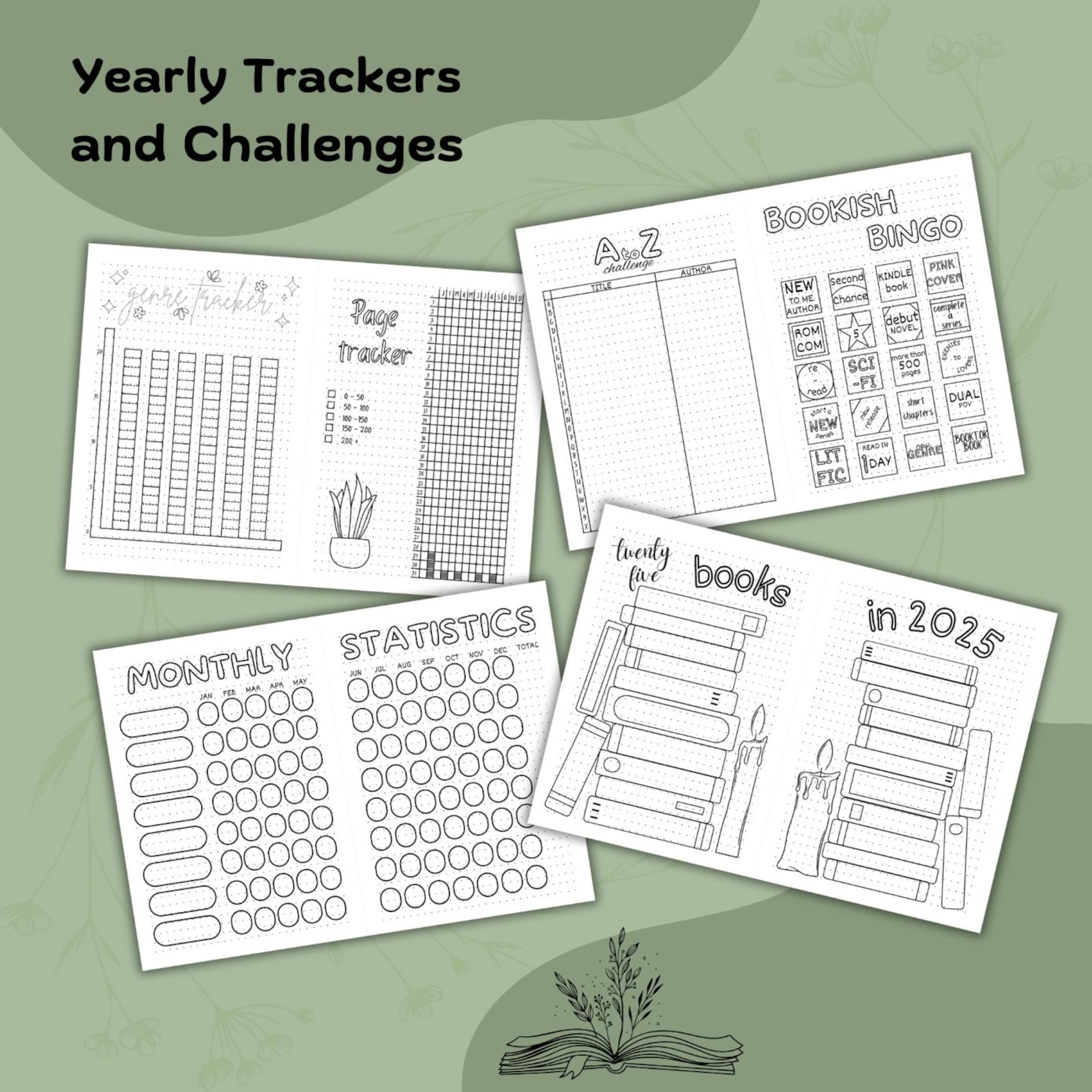 50 Book Printable Reading Journal, Colouring/coloring Reading Journal ...