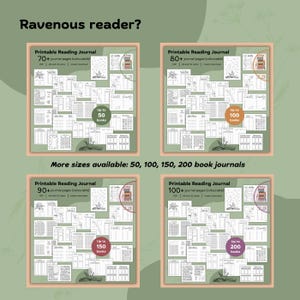 50 Book Printable Reading Journal, Colouring/coloring Reading Journal ...