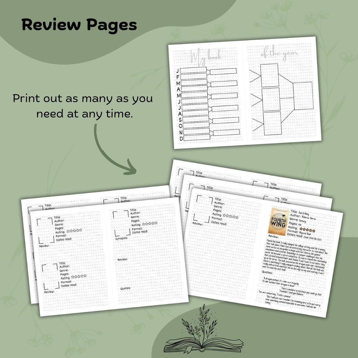 50 Book Printable Reading Journal, Colouring/coloring Reading Journal ...