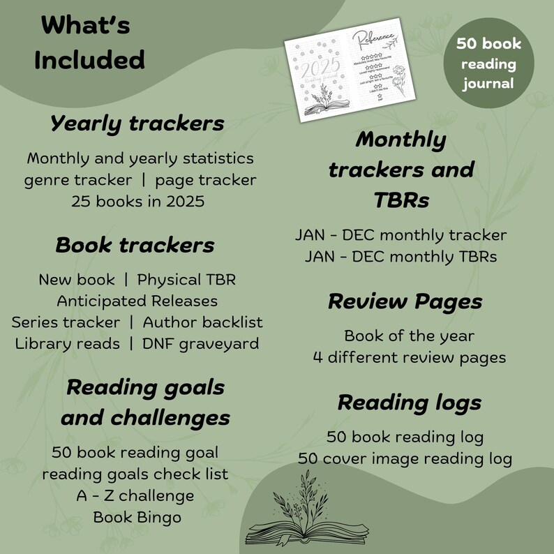 50 Book Printable Reading Journal, Colouring/coloring Reading Journal ...