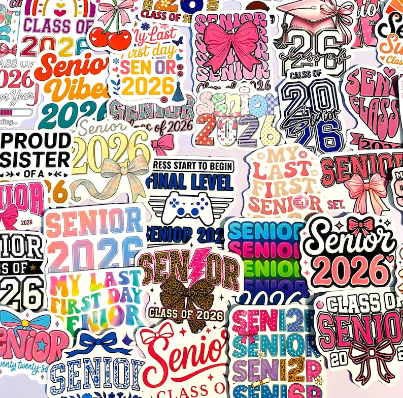 Senior 2026 Stickers, Class of 2026 Vinyl Stickers for Laptops, Water ...