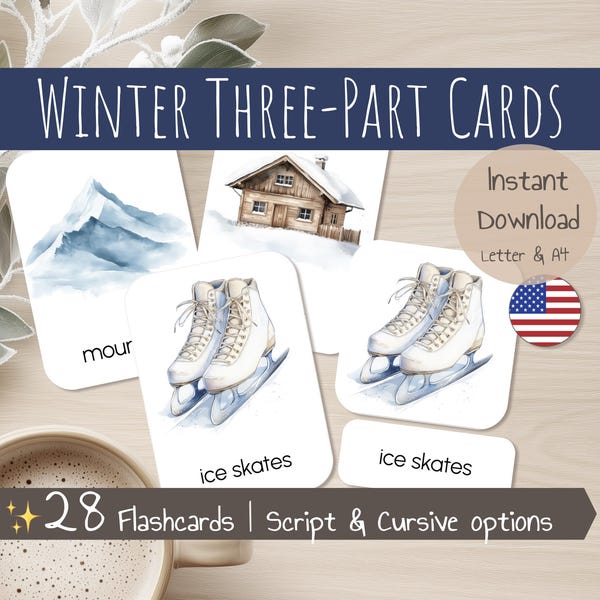 Winter Three Part Card - Etsy UK
