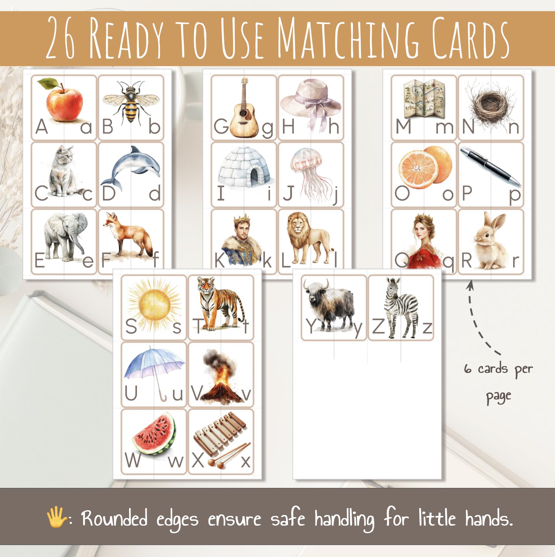 26 Alphabet Matching Cards | Alphabet Match | Illustrated ABC Cards ...