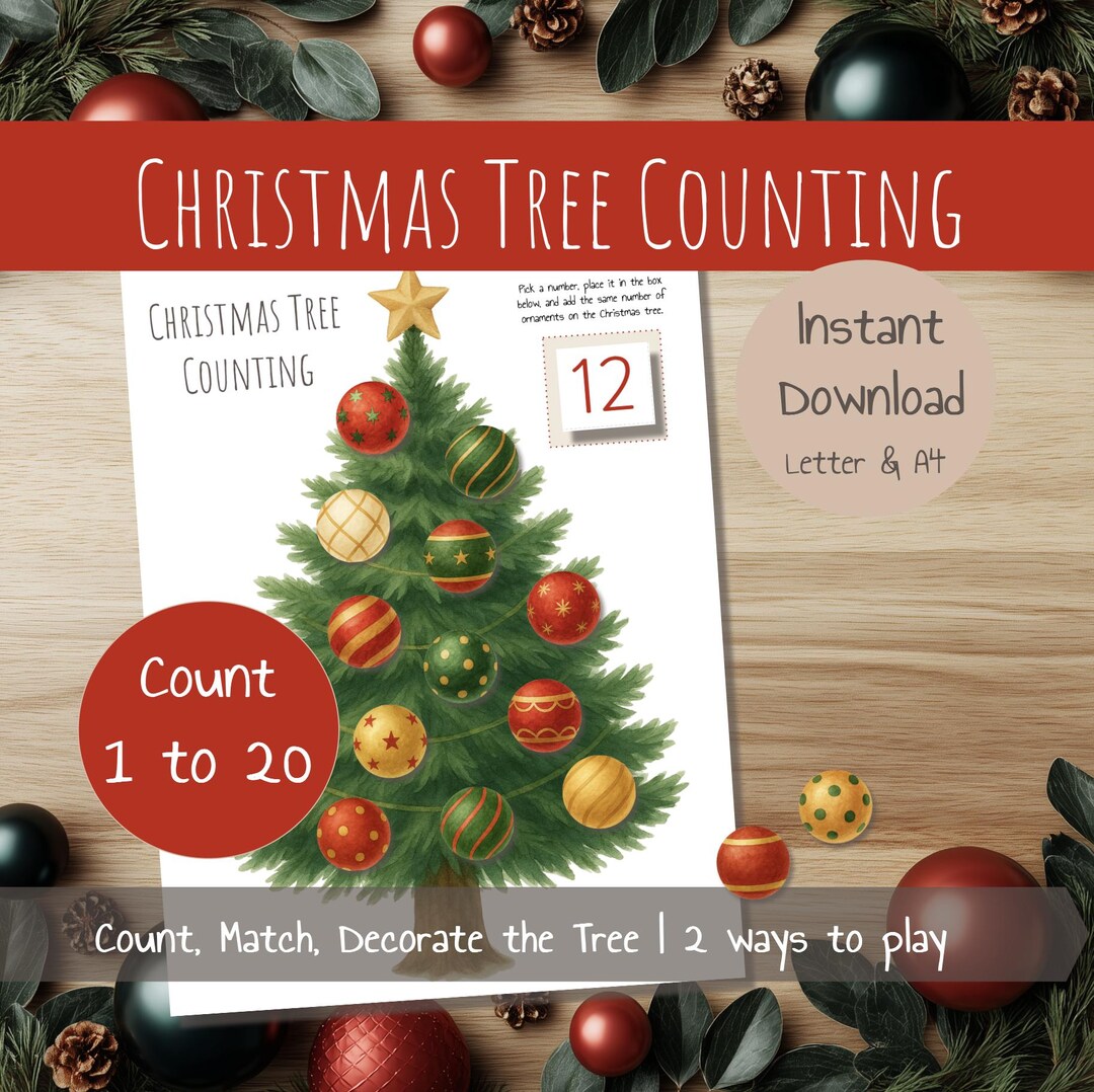 Christmas Counting Activity | Numbers 1-20 | 2 Ways to Play | Pom-pom ...