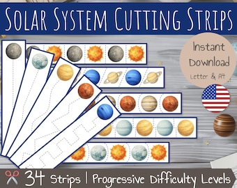 Solar System Cutting Strips | Scissor Skills | Space and Planets ...