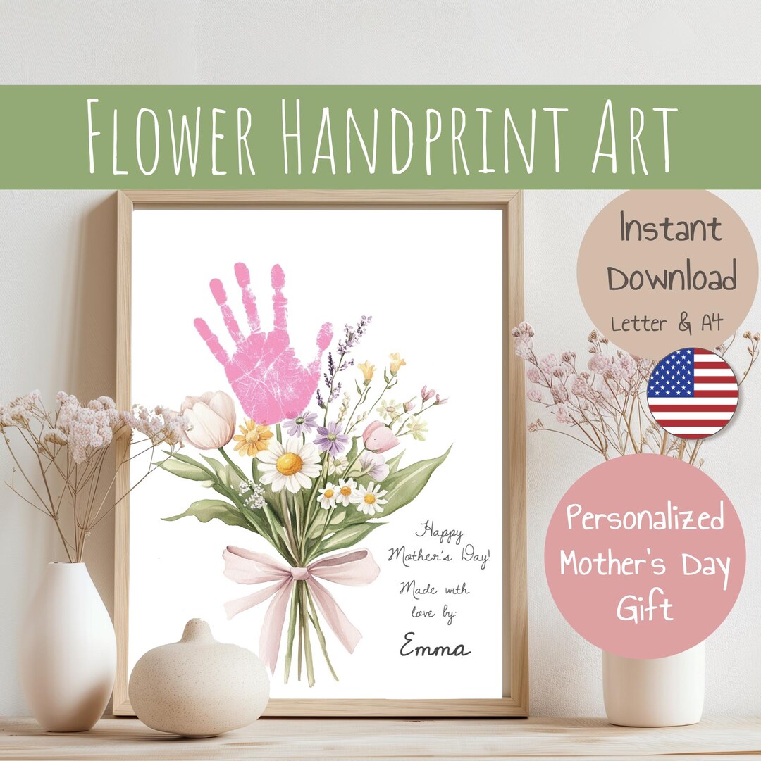 Mother's Day Handprint | Craft for Kids | Keepsake Bouquet Art | Spring ...