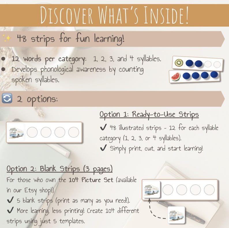 Syllable Counting Strips | Phonics Cards | Syllable Activity ...