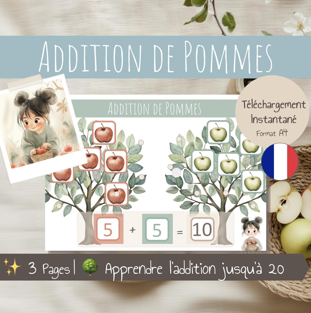French Apple Tree Addition – Game for Adding Numbers up to 20 ...