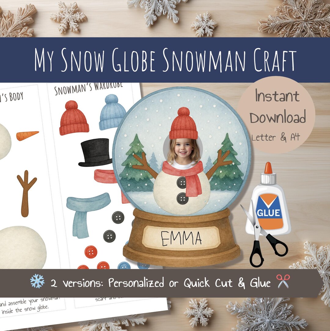 My Snow Globe Snowman Craft | Winter Craft Activity for Kids ...