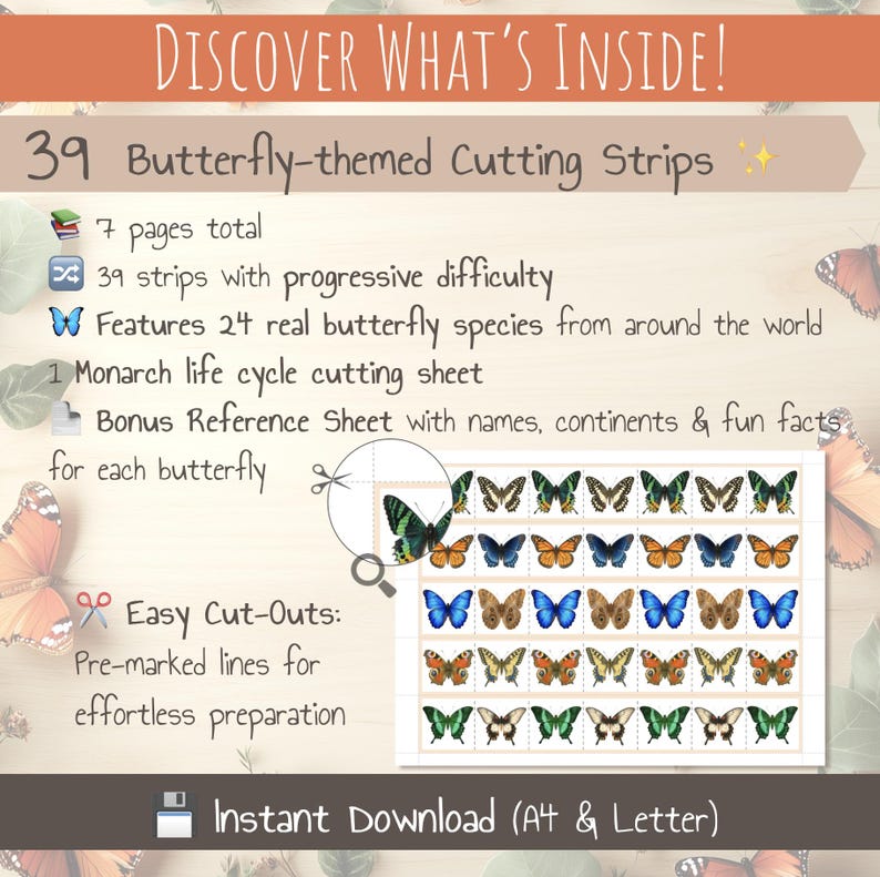Butterfly Cutting Strips | Scissor Skills | Spring Cutting Practice for ...