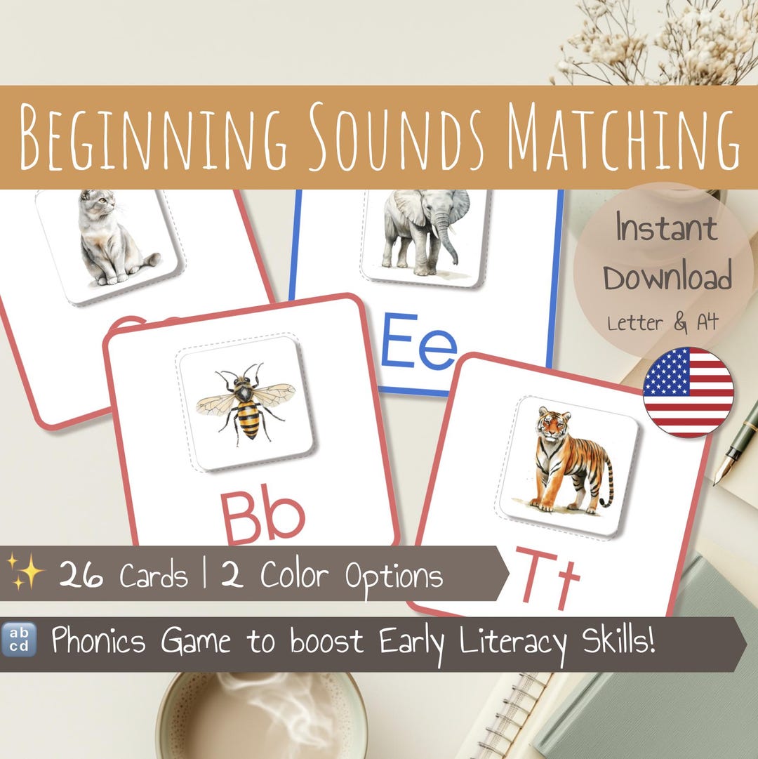 Beginning Sounds Matching Activity | Matching Initial Sounds | Phonics ...