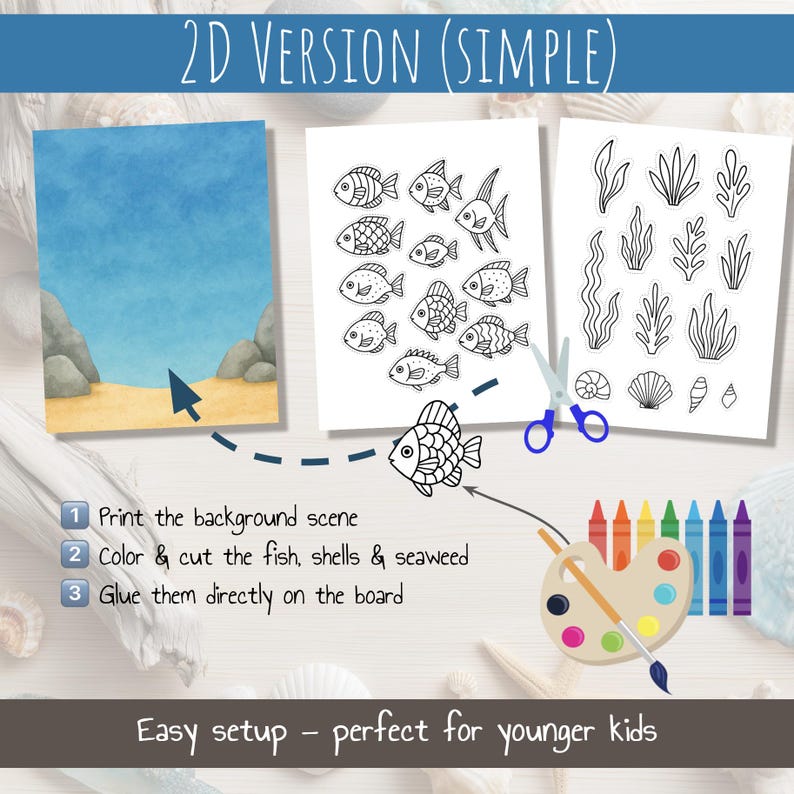 Ocean Pop-up Craft | 2D & 3D Under the Sea Activity | Cut and Paste ...