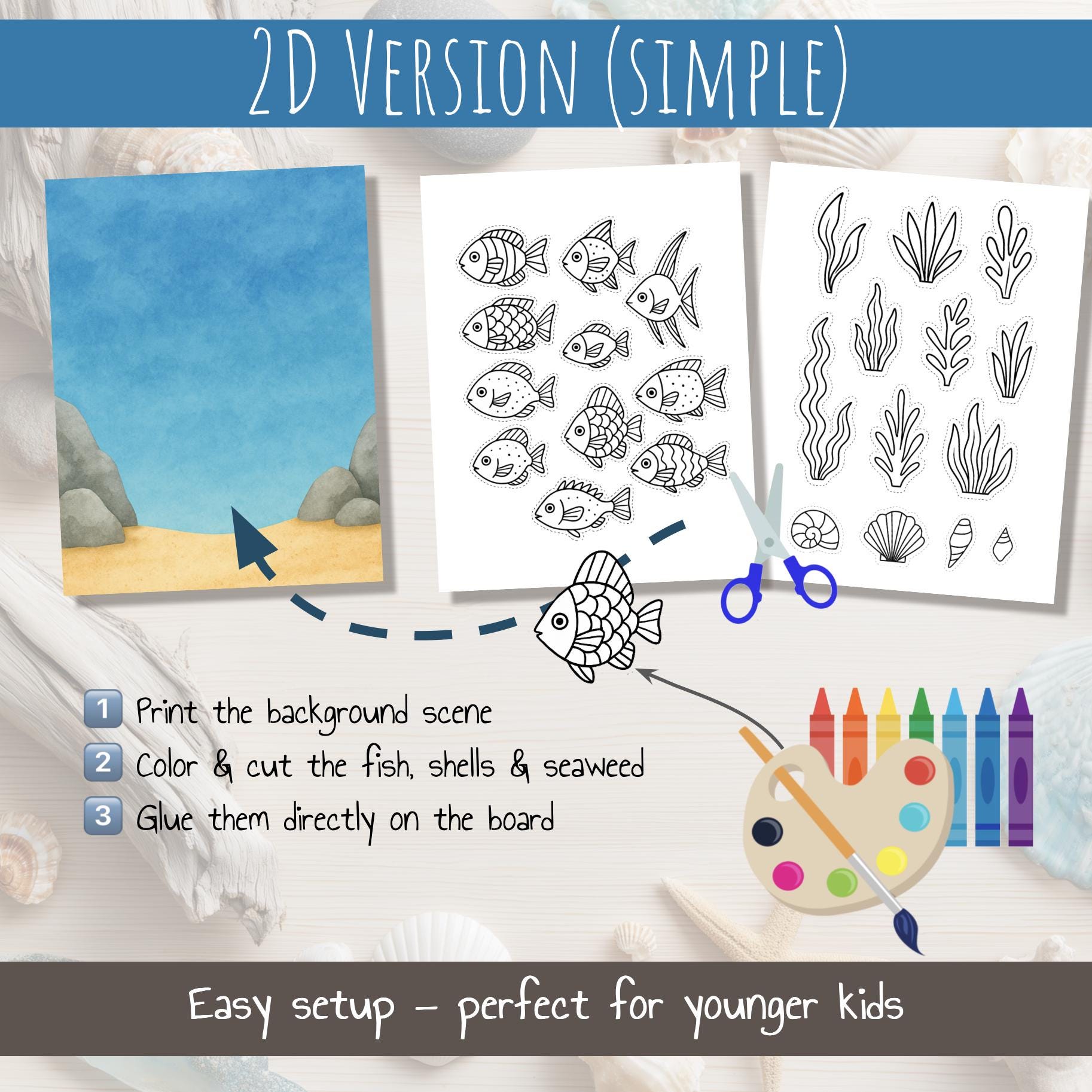 Ocean Pop-up Craft | 2D & 3D Under the Sea Activity | Cut and Paste ...