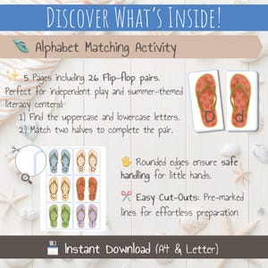 Summer Alphabet Match | Flip-flop Alphabet Matching Activity | Flip ...